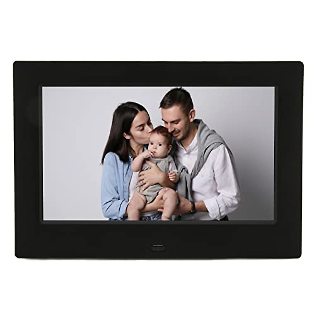 Digital Picture Frame, Background Music Digital Photo Frame HD 1080P 7 Inch Calendar Function for Party (US Plug)