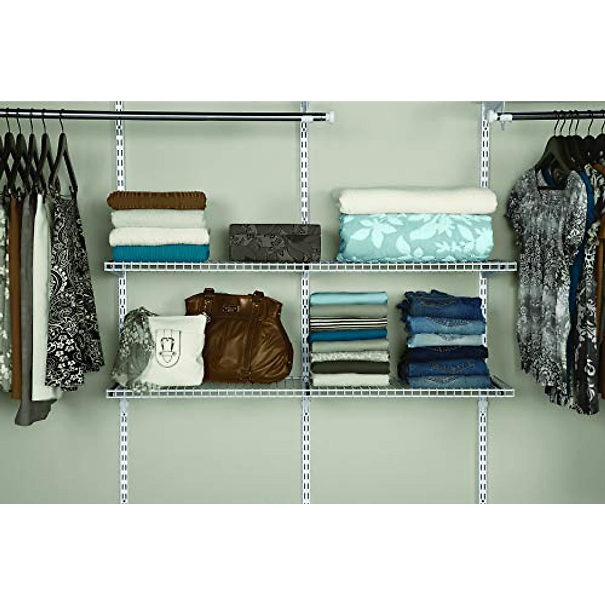 Rubbermaid Closet Fasttrack 4 to 8 Ft. Adjustable Wire Shelf Kit, White