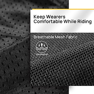 ILM Mesh Motorcycle Riding Jacket CE Armored Alloy Shoulder Pads Breathable for Men Women Model BJK01(Black, Large)