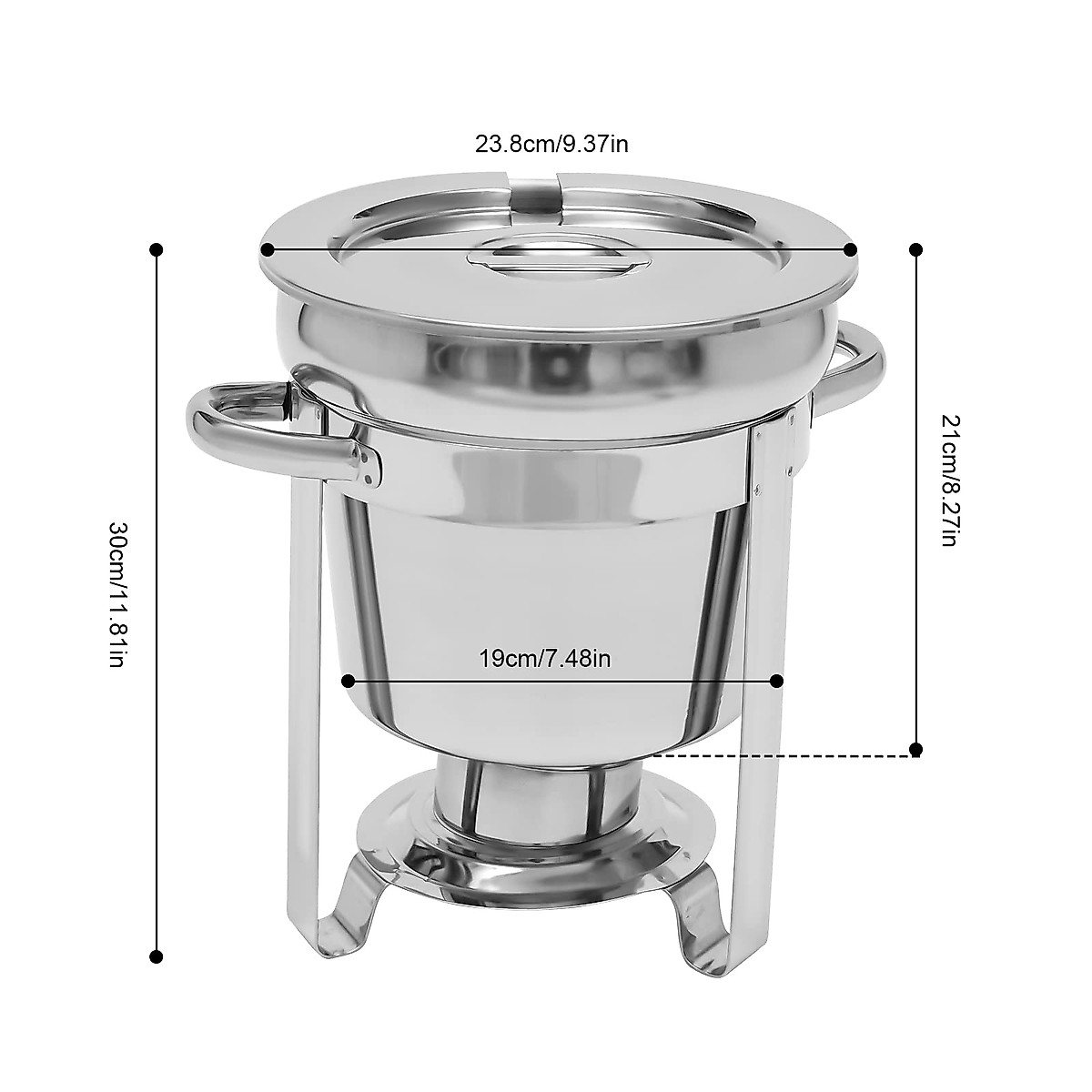 TFCFL Chef Soup Warmer, 7L/7.4Qt Stainless Steel Soup Chafer Catering Supplies Food Warmer for Catering Events, Parties, Wedding Banquets