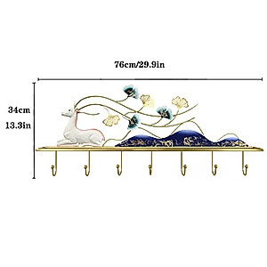 luckxuan Wall Hooks Coat Hooks Light Luxury Wall-Mounted Coat Rack, Creative Wall Coat Rack Hooks, Metal Entryway Wall Hooks for Living Room and Bedroom Heavy Duty Coat Hook (Size : CH)