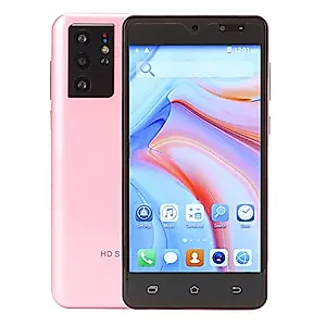 Pink 5in Mini Smartphone Unlocked, Kid Cellphone 2GB RAM 16GB ROM, 8 Core CPU Calling Phone with Dual Camera, Face Unlocked 1080P Touch Screen