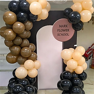 Dark Brown Balloons, 140pcs 18 12 10 5 Inch Different Sizes Pack Party Latex Balloons for BOHO Birthday Halloween Holiday Balloon Garland as Party Decorations