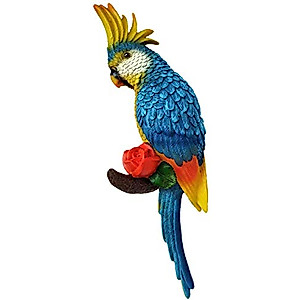 Wall Hooks Door Hook Clothes Towel Rack Hanger Headphone Organizer Holder Wall Mouted Parrot Sculpture Ornament - Blue