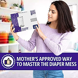 COMFICOVE Refills Compatible with DEKOR CLASSIC Diaper Pails | 8 Pack | Extra Thick Diaper Pail Refill Liners | Fresh Scent | Easy to Replace and Dispose of Diaper Bag | Odorless Baby Diapers Disposal