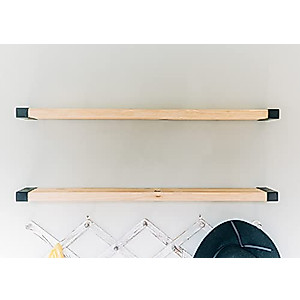Willow & Grace Wooden Rustic Farmhouse Easily Mounted Floating Wall Shelves for Home Living Rooms and Bedrooms, Natural, 36 Inch, (Set of 2)