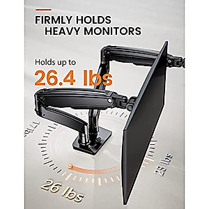 Ergear Dual Monitor Stand Mount, Ultrawide 13-35 Inch Height Adjustable Computer Screen Gas Spring Monitor Arm Desk Mount Full Motion, Each Arm Holds up to 26.4lbs