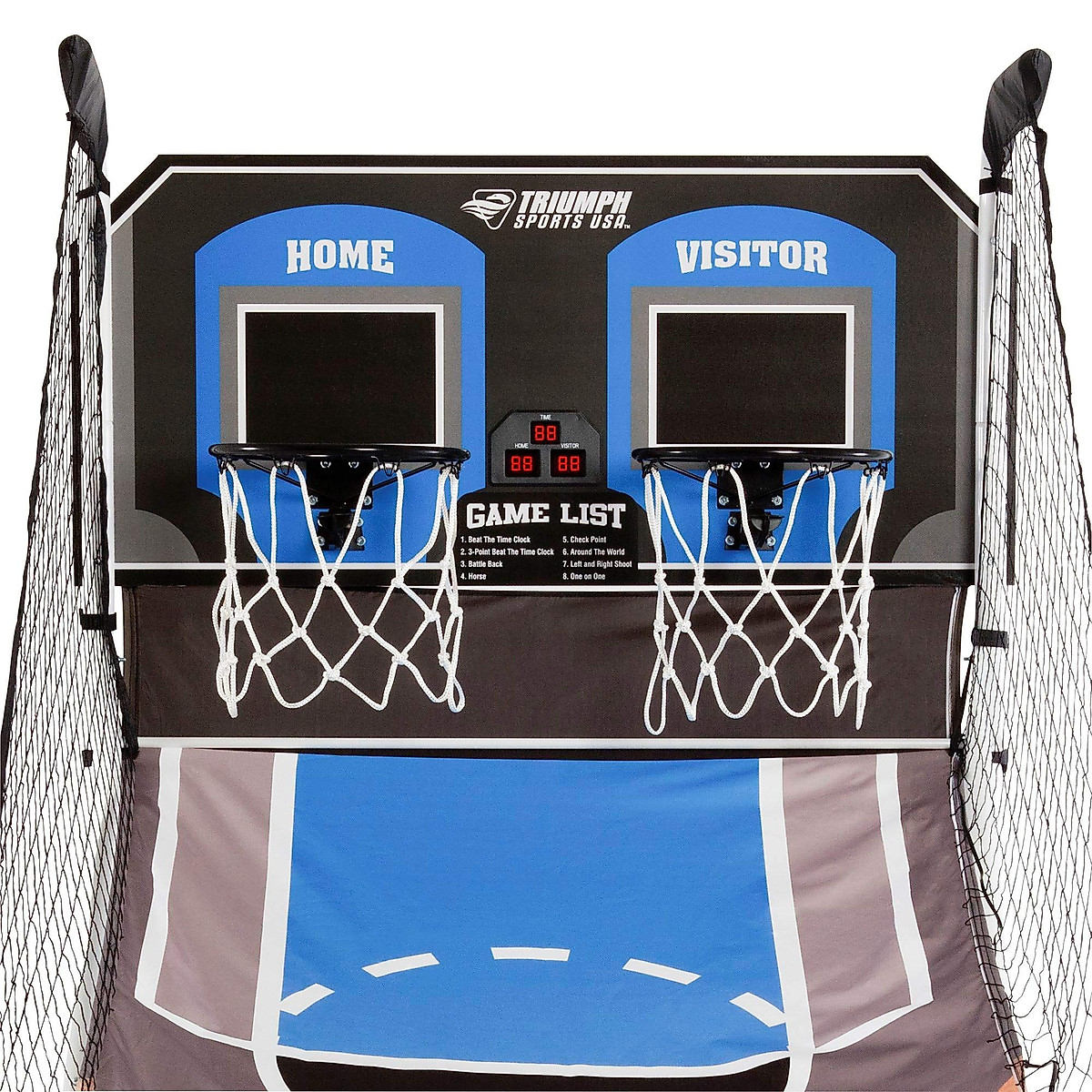 Triumph Sports Big Shot II Double Shootout Basketball Game - LED Scorer - 8 Game Modes - 4 Basketballs , 80.5”L X 47.5”W X 81”H