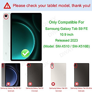 DWaybox Tablet Case for Samsung Galaxy Tab S9 FE SM-X510/X516B 10.9 inch, Folio Slim Smart Cover Lightweight Hard Shell Protective Case with Multi-Angle Stand -Stars