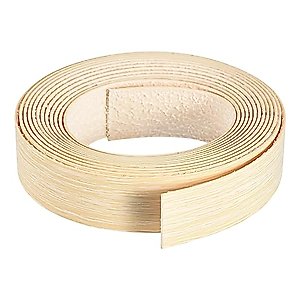 uxcell Edge Banding, 7/8 Inch x 24.6ft Pre-Glued Wood Veneer Edging Iron-on Flexible Edge Banding for Cabinet Repair Furniture Restoration, Khaki Oak