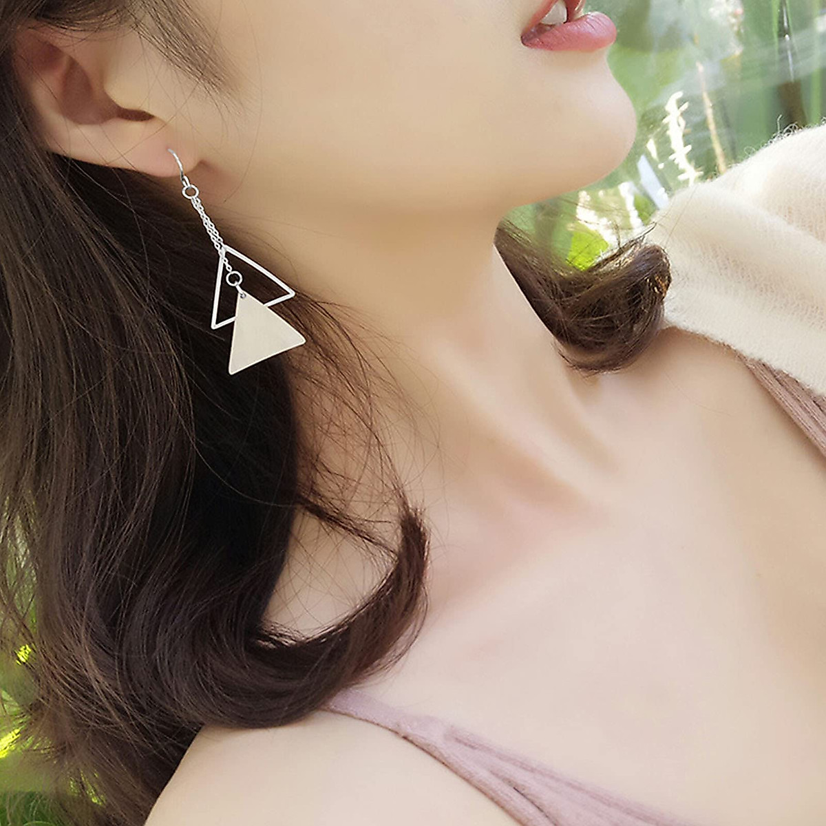 70Pcs Triangle Earring Beading Hoop,4Sizes Silver Earring Bead Connector Links Open Bezels Linking Rings Earrings Pendant for DIY Jewelry Making Finding,Earring Necklace,Crafts Supplies