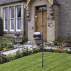 yosager Premium Bird Feeding Station Kit, 77" x 19" Bird Feeder Pole, Deluxe Multi Feeder Hanging Kit with Metal Suet and Bird Bath for Wild Birds Watching, Birdfeeder and Planter Hanger