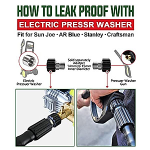 YAMATIC Pressure Washer Hose 25 FT 1/4" Kink Free M22-14mm Brass Thread Replacement For Most Brand Pressure Washers, 3200 PSI