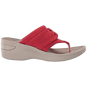 BZees Women's Dancing Queen Wedge Sandal, True Red Open Knit, 9.5