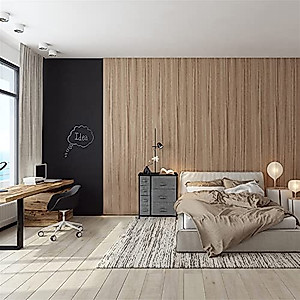 GOODSILO 7 Drawer Organizer Fabric Drawers, Chest Closet Double Dresser Combined with Large & Small Drawer Storage, Metal Frame & Wooden Tabletop for Home, Bedroom, Hallway, Kids Room [Grey]