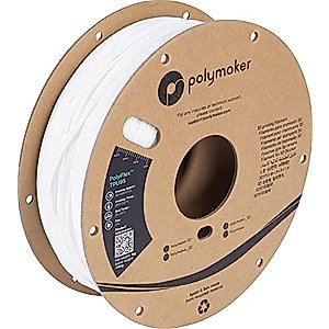2.85mm(3mm) TPU Filament 2.85 White, 750g Shore 95A Flexible Filament 2.85mm, Polymaker PolyFlex TPU95 3D TPU Filament 3mm White Soft Filament, Print with 2.85mm Openning 3D Printers Only