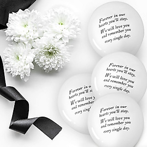 Gejoy 50 Pieces Memorial Balloons Remembrance Balloons White Funeral Balloons and 3 Pieces Balloon Ribbon for Balloon Release, Funeral Decoration