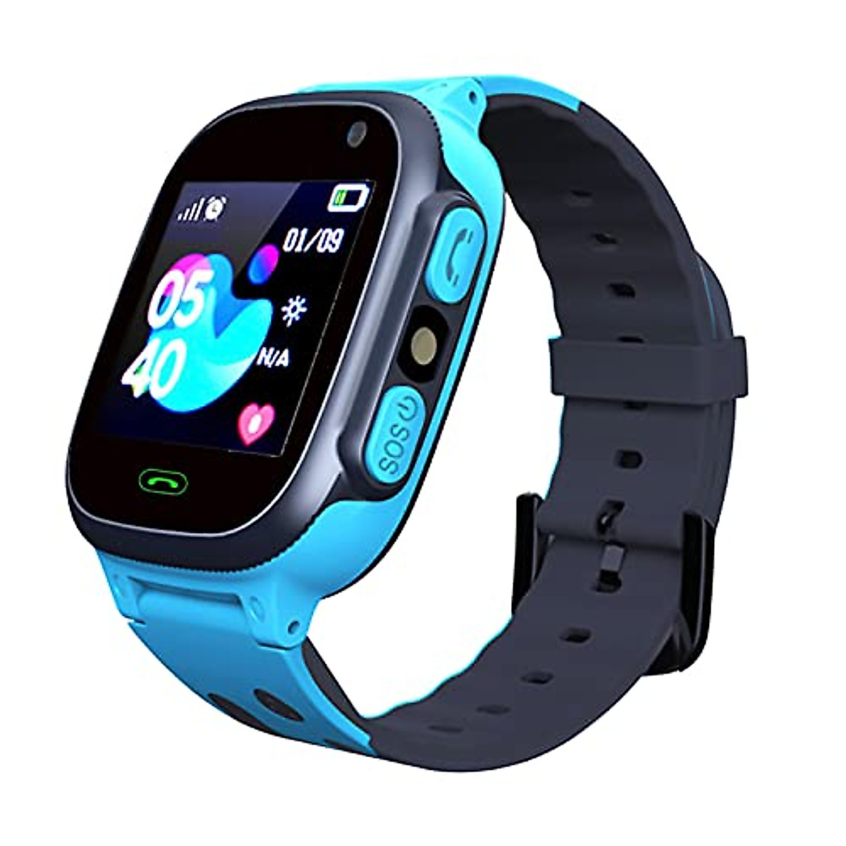 Children's Phone Watch Smart Positioning IPX7 Swimming-Grade Waterproof Photo Multi-Function Two-Way Call Smart Watch Blue Halloween Window Decorations 204