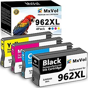 MxVol Remanufactured 962XL Ink cartridges Combo Pack Replacement for HP 962XL 962 XL Work for OfficeJet Pro 9015 9025 9018 9010 9012 9020 9022 9026 9027 9028 Printer (4 Pack)