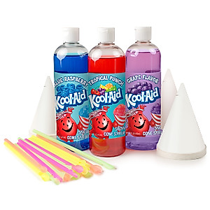 Nostalgia Snow Cone Machine Bundle with Kool-Aid Snow Cone Syrup Party Kit | Make Delicious Shaved Ice Treats