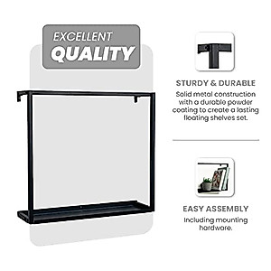 3 Tiered Wall Shelf – Floating Shelf Wall Mounted for Living Room, Bedroom, Bathroom, Kitchen – Wall Display Bookshelf - Storage Rack for Organization and Scandinavian Décor (Modern)