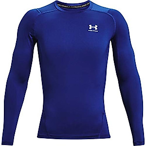 Under Armour Men's Armour HeatGear Compression Long-Sleeve T-Shirt , Royal Blue (400)/White, Large