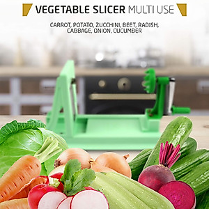 Vollum Japanese Turning Vegetable Spiralizer, Veggie Spiralizer For Fresh Zucchini, Squash, Butternut Squash with 1 Straight-Edged Blade and 3 Serrated Blades