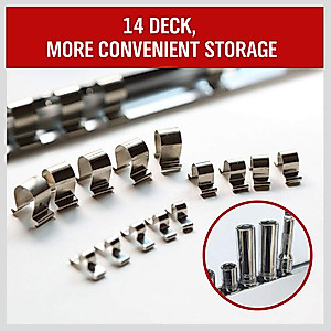 Socket Organizer Set, SEDY 3-Piece Metal Socket Holders/Socket Sliding Rail, 1/4-Inch, 3/8-Inch, 1/2-Inch
