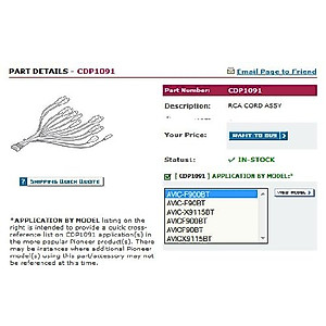 Pioneer RCA Sub Harness Cord Assembly Compatible With Avic X910 X710 X9115bt X7010,Cdp1143 Cdp1091