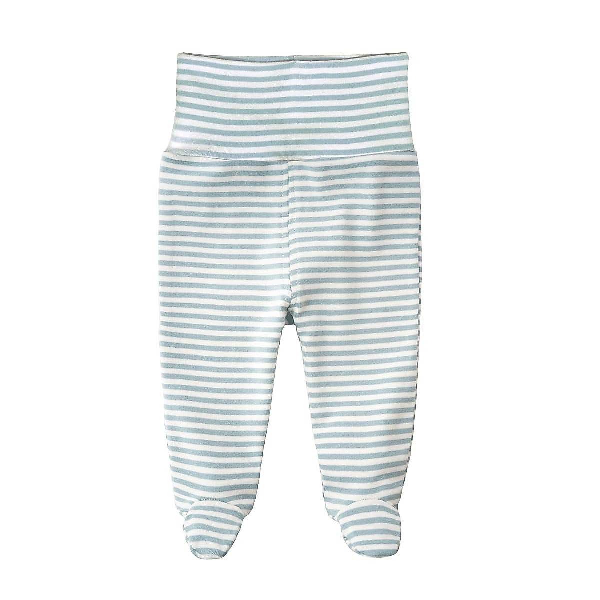 Teach Leanbh Infant Baby 3 Pack Footed Pants Cotton High Waist Casual Leggings (12 Months, A)