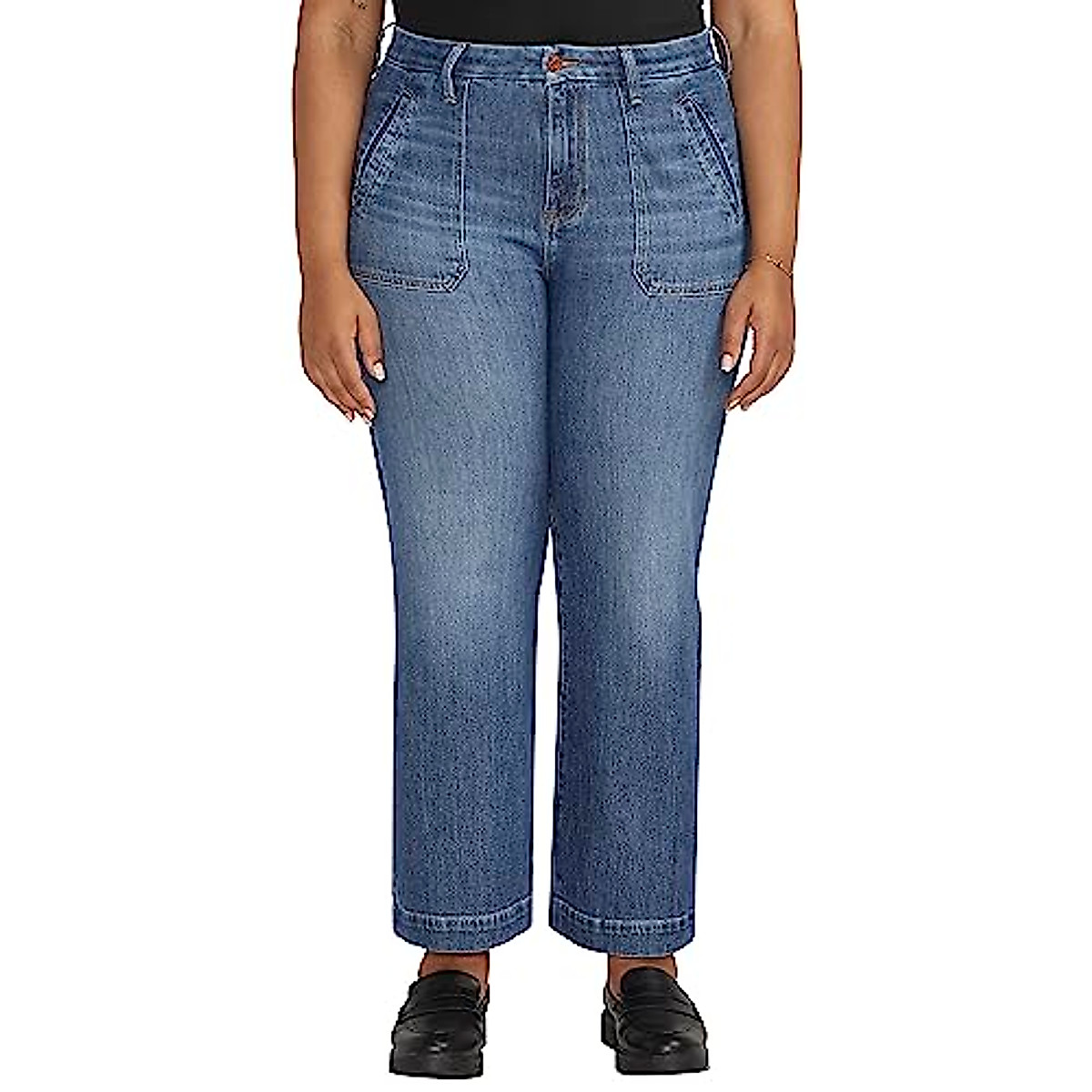 JAG Jeans Women's Plus Size Sophia High Rise Wide Leg Jeans, Tidal Blue, 22 Plus