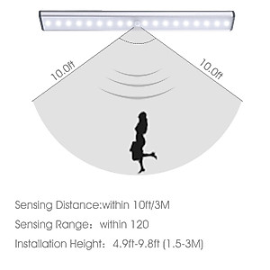 Stick-On Anywhere Portable Closet Lights Wireless 18 Led Under Cabinet Lighting Motion Sensor Activated Build In Rechargeable Battery Magnetic Little Safe Night Tap Light for Closet Cabinet (Silver-2)