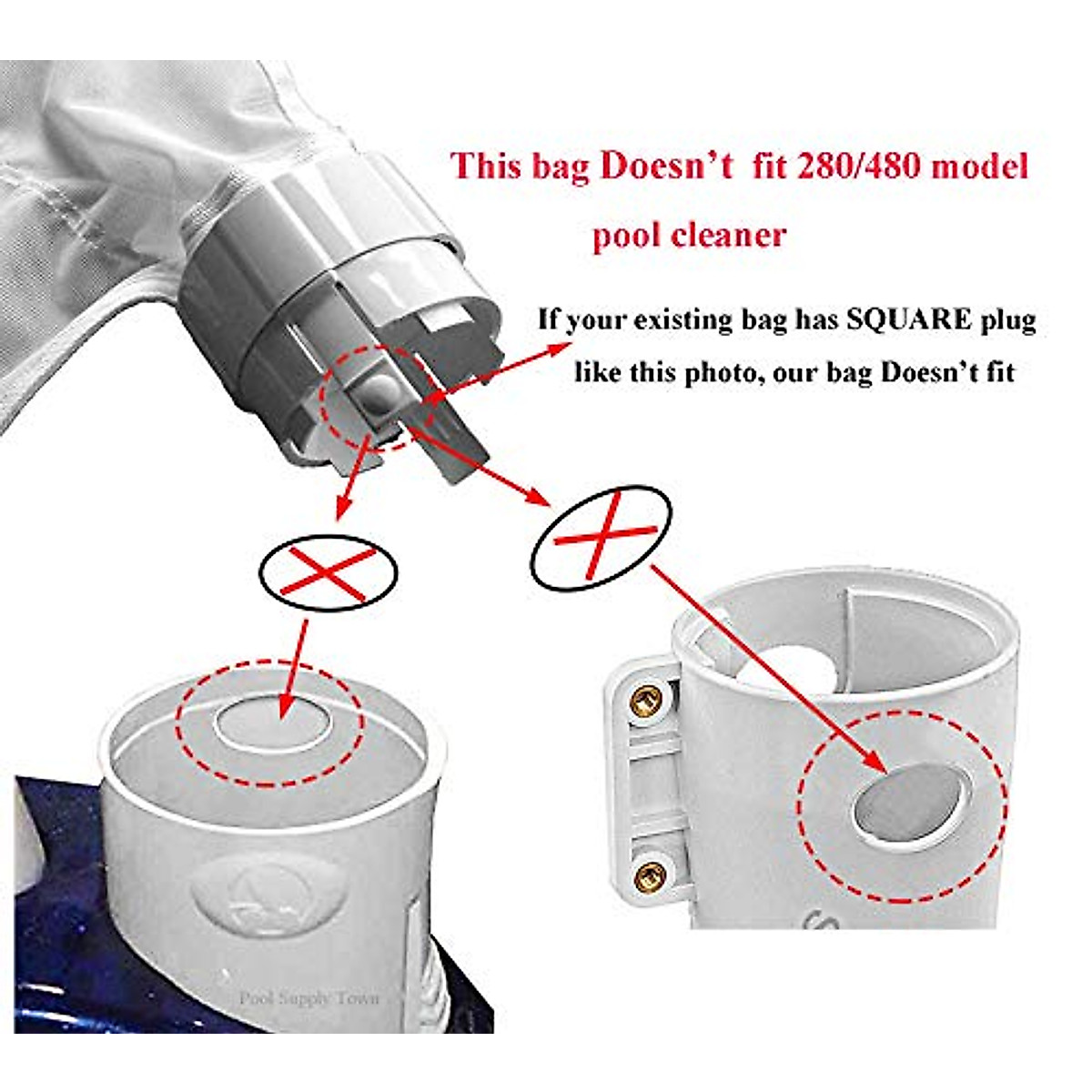 ATIE 360/380 Pool Cleaner Leaf Bag 9-100-1012 with Netting Holes Replacement for Zodiac Polaris 360/380 Pool Cleaner Great for Picking Up Leaves, Acorns, Twigs During Leaves-Falling Season (2 Pack)