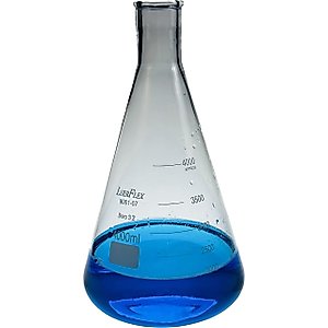 LUERFLEX 4000ML 1GAL Erlenmeyer Flask Borosilicate Glass Pack of 1