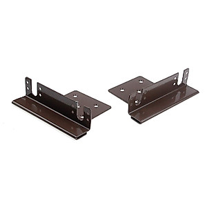Coshar Bed Frame Bracket Bed Post Double Slot Bracket with Heavy Duty Plate Hardware - Set of 4, Brown