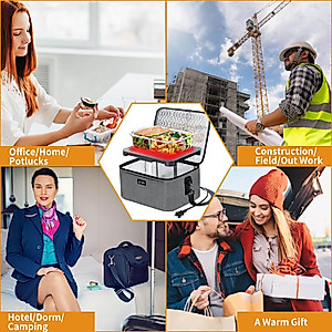 Portable Oven | 110V Portable Food Warmer | Mini Portable Microwave Electric Heated Lunch Box for Cooking & Reheating Food in Office, Dorm, Hotel, Potlucks, Travel, Home | Aotto
