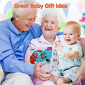 Baby Toys 12-18 Months Electronic Airplane Toys for 1 Year Old Boy Girl Gifts Musical Toys for Toddlers 1-3 Learning Educational Toys for 1 Year Old Crawling Toys Gifts for 1 2 3 Year Old Boys Girls