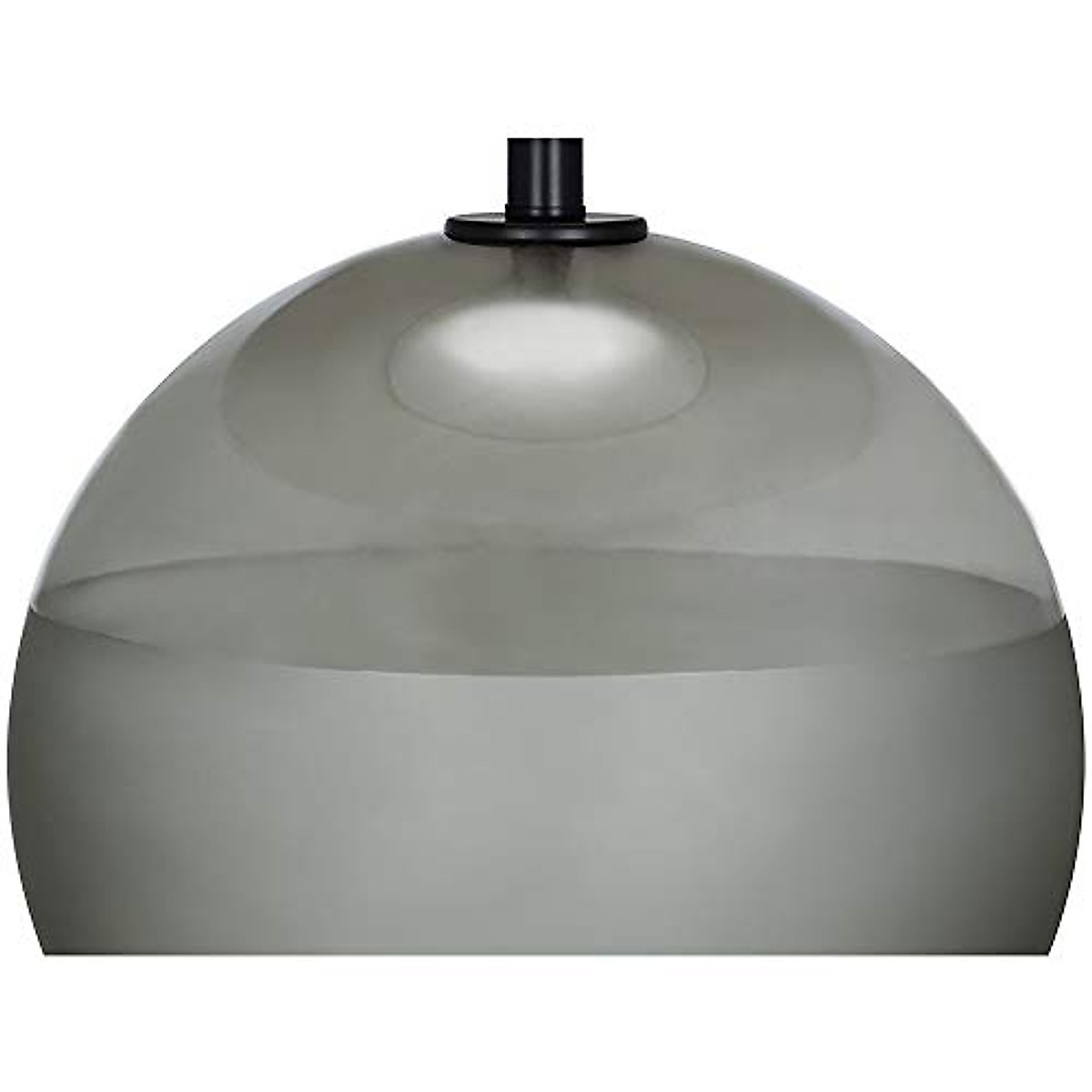 Catalina 21391-003 Mid-Century Modern Round 2-Tone Frosted Glass Table Lamp with Antique Brass Accents, 27.25", Smoke Grey/Black