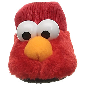 Sesame Street Kids Cookie Monster Puppet Slipper, Red, US 3-4 Unisex Toddler