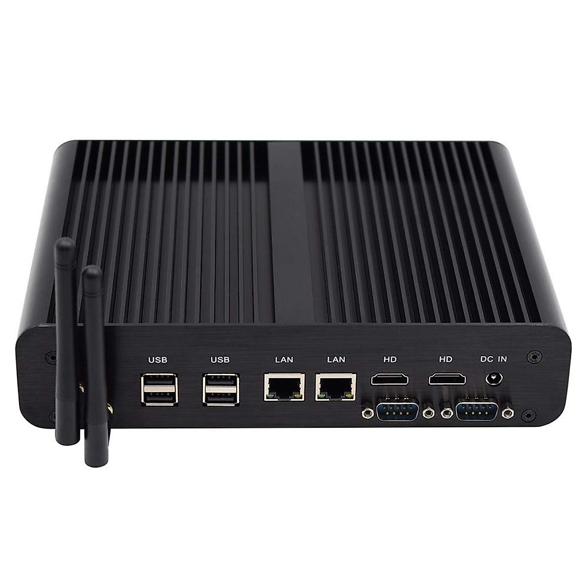 WEIDIAN Fanless Mini Desktop Computer, Windows 10 HTPC with Core i7 5500U CPU, 16GB RAM, 512GB SSD, Dual HD, 4USB 3.0,Card Reader, WiFi, Industrial PC Desktop Mini PC Gigabit Ethernet,BT 4.0