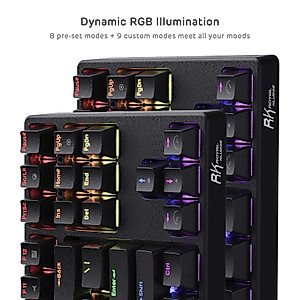 RK ROYAL KLUDGE RK87 Sink87G RGB Wireless TKL Mechanical Gaming Keyboard, 87 Keys No Numpad Tenkeyless Compact 2.4G Wireless Keyboard with Tactile Brown Switches, Exceptional Macro Settings