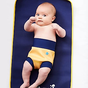 Splash About Happy Nappy Reusable Swim Diaper, Yellow & Navy, 6-12 Months