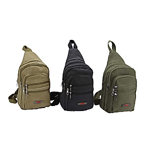 Canvas Sling Shoulder Backpack (Khaki)