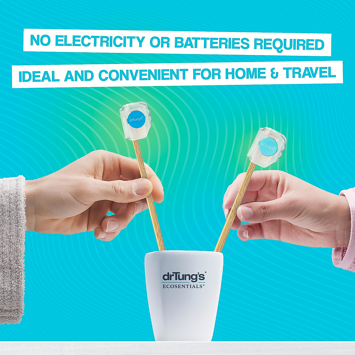 DrTung's Snap-On Toothbrush Protector, Releases Vapor from Essential Oils to Help Protect your toothbrush (2 Pack) (colors may vary)