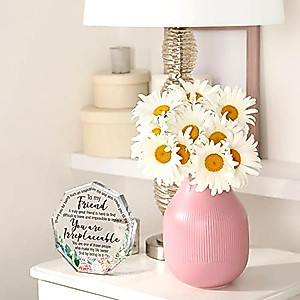 Friends Gifts for Women Friendship Bestie Gifts for Female Best Sunflower Flower Gift Sister Gift Birthday Thank You Gift for Women Acrylic Friendship (Simple Nonagon Style)