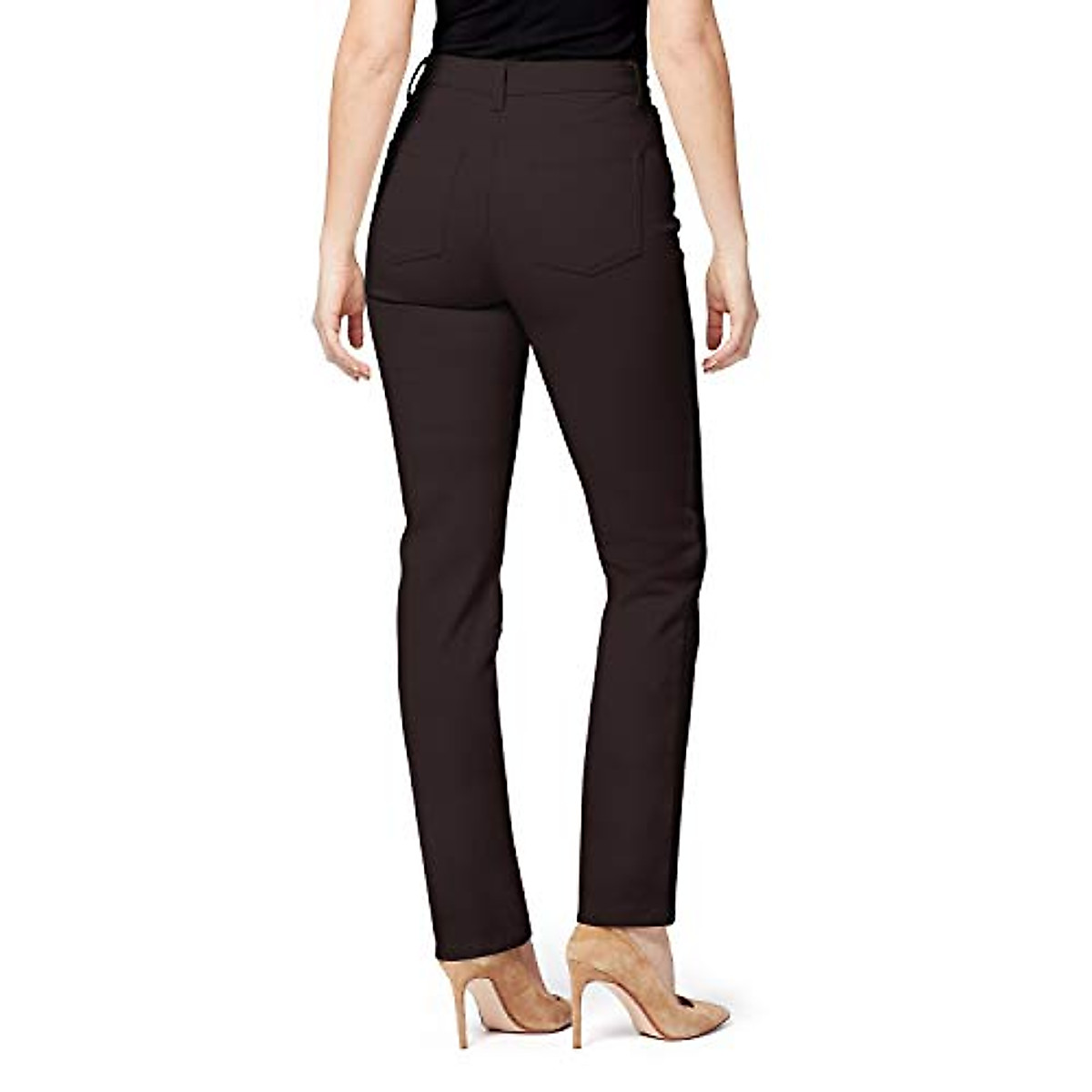 Gloria Vanderbilt Women's Amanda Classic High Rise Tapered Jean Standard, Coffee Roast-ds, 6 Short