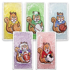 5 PCS Kids Hot Cold Ice Packs, ReusableIce Pack Boo Boo, Auxiliary Fever Reduction, Soft Colorful Sleeves, Wisdom Teeth, Baby Colic, Gas and Upset Stomach, Pain Relief, Fever, Headaches