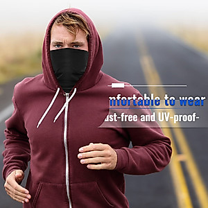 60 Pcs Neck Gaiters for Men Women UV Sun Protection Headwear Bandana Multi Use Face Scarf Reusable Black Scarf Mask for Sports Hiking Cycling