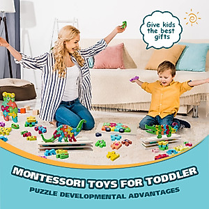 Wooden Puzzles for Kids Ages 3-5 Wooden Puzzles for Toddlers 2-4 Years 4 Pack Animal Puzzles for Kids 3 4 5 Years Old, Montessori Toys for Toddlers 2 Years Old.