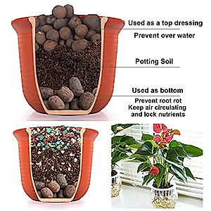 Boniosz 2 Liters Leca Expanded Clay Pebbles 0.4''-0.7'' Grow Media Porous Stones Natural Clay Aggregate Pellet Ventilation Drainage Water Purification Ceramsite for Hydroponics, Orchids, Aquaponics
